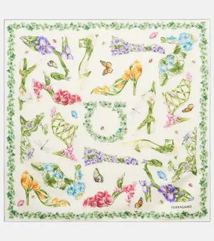 FERRAGAMO Floral Silk Scarf Multicoloured