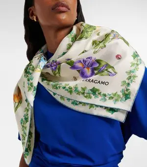 FERRAGAMO Floral Silk Scarf - Multicoloured