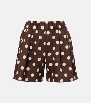 Asceno Zurich Polka-dot Linen And Cotton Shorts - Brown