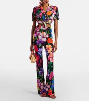 Dolce & Gabbana Floral Print Viscose Crop Top