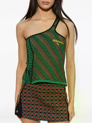 PUMA Ahluwalia X One-shoulder Logo-embroidered Top