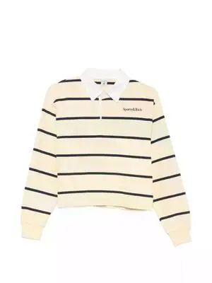 SPORTY & RICH Striped Polo Shirt