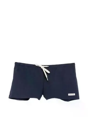 SPORTY & RICH Logo Patch Drawstring Shorts - Blue