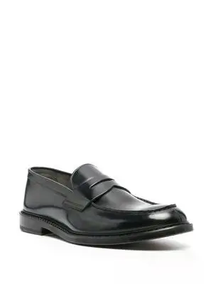 DOUCAL'S Apron-stitching Leather Loafers