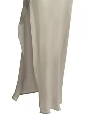 SLEEP NO MORE Silk Maxi Dress With Cowl Neck And Side Slit