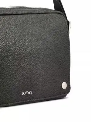 Loewe Small Leather Messenger Bag - Black