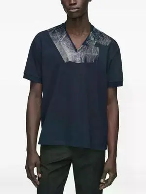 MAISON MARGIELA Tape-detail V-neck Polo Shirt