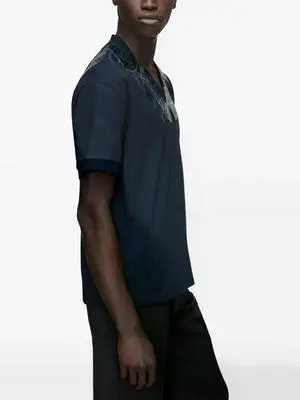 MAISON MARGIELA Tape-detail V-neck Polo Shirt