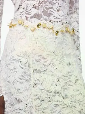 Rabanne Lace Maxi Skirt With Strass Embellishment