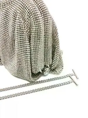 Benedetta Bruzziches Crystal-embellished Ruched Clutch Bag