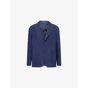 Emporio Armani Single-breasted Two-button Linen Blazer