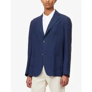 Emporio Armani Single-breasted Two-button Linen Blazer
