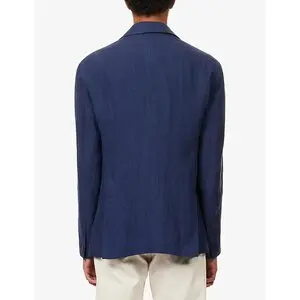 Emporio Armani Single-breasted Two-button Linen Blazer