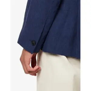 Emporio Armani Single-breasted Two-button Linen Blazer