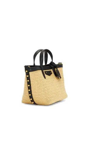 Rebecca Minkoff Riley Small Straw Tote Bag With Studded Detail