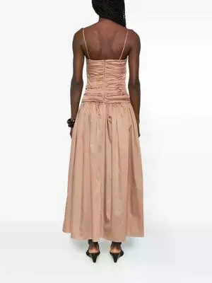 Tove Amina Ruched Bodice Midi Dress - Neutrals