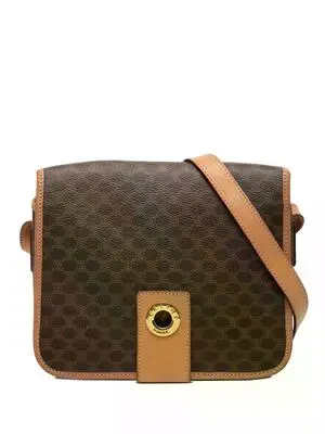 Celine Macadam Coated Canvas Crossbody Bag - Brown