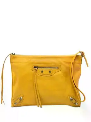 Balenciaga Leather Papier Wristlet Clutch Bag - Yellow
