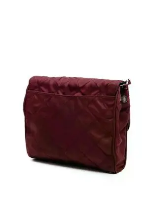 Prada Quilted Tessuto Chain Crossbody Bag - Red