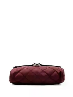 Prada Quilted Tessuto Chain Crossbody Bag - Red