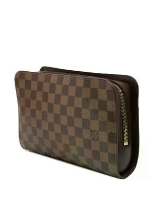 LOUIS VUITTON Damier Ebene Saint Louis Pochette Clutch Bag - Brown