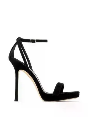 JIMMY CHOO Moza 120 Platform Ankle Strap Sandals - Black