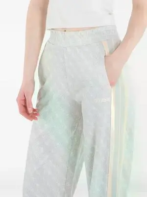 Guess Monogram-print Side-stripe Track Pants - Grey