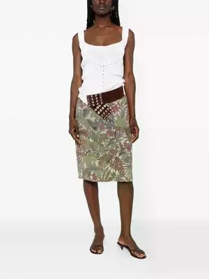 Versace Pointelle-knit Sleeveless Top