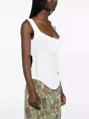 Versace Pointelle-knit Sleeveless Top