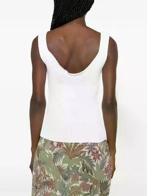 Versace Pointelle-knit Sleeveless Top