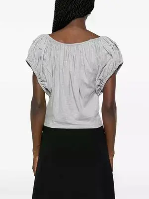 Prada 2000s Ruffled Cap-sleeve Top