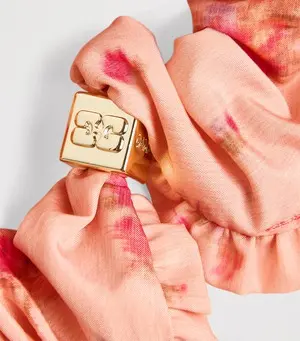 GANNI Taffeta Floral Print Scrunchie