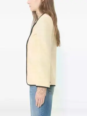 Valentino Garavani Silk Linen Canvas Jacket With Velvet Trim