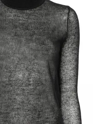 Barbara Bui Sheer Finish Mock Neck Long Sleeve Top
