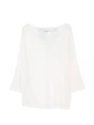 PUROTATTO Boat Neck Three-quarter Sleeve T-shirt - Neutrals