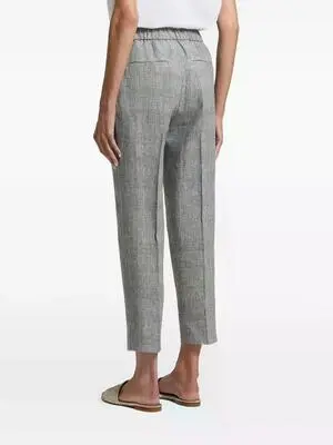 Peserico Check Pattern Elasticated Waistband Trousers