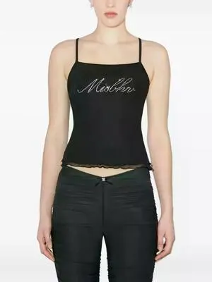 MISBHV Crystal Embellished Mesh Trim Tank Top