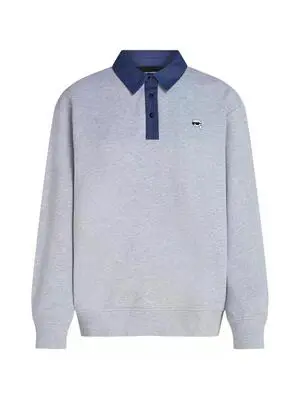 Karl Lagerfeld Ikon Patch Polo Shirt - Grey