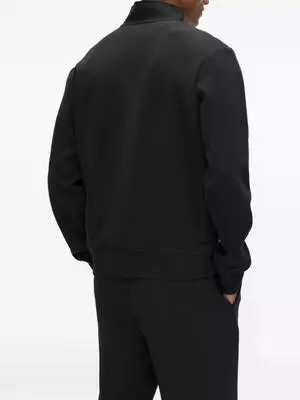 Karl Lagerfeld Quarter-zip Logo Plaque Sweatshirt - Black