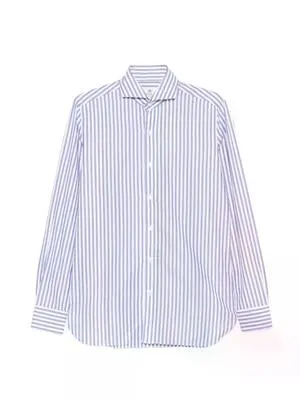 LUIGI BORRELLI Striped Cotton Shirt - Blue