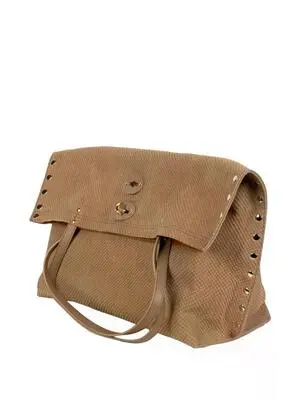 ZANELLATO Medium A'spasso Stud-embellished Tote Bag - Brown
