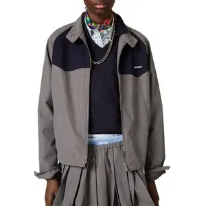 Miu Miu Gingham Check Blouson Jacket - Grey
