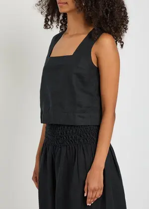 Rails Akira Linen Square Neck Cropped Top