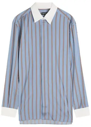 TOM FORD Striped Silk Shirt - Blue