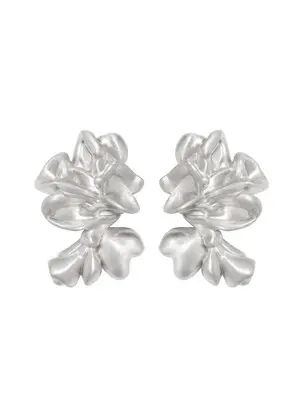 Completedworks Handcrafted Plated Sculptural Earrings - Silver