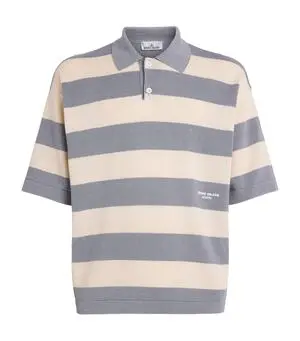 Stone Island Cotton-linen Stripe Polo Shirt - Ivory