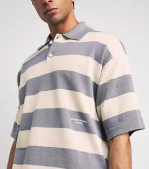 Stone Island Cotton-linen Stripe Polo Shirt - Ivory