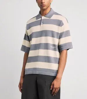 Stone Island Cotton-linen Stripe Polo Shirt - Ivory