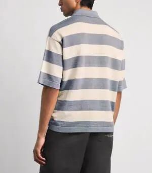 Stone Island Cotton-linen Stripe Polo Shirt - Ivory