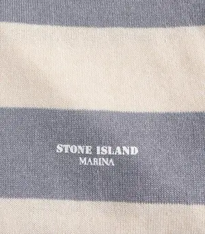 Stone Island Cotton-linen Stripe Polo Shirt - Ivory